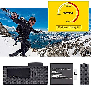 VEMONT Action Camera, 1080P 12MP Sports Camera Full HD 2.0 Inch Action Cam 30m/98ft Underwater Waterproof Snorkel surf Camera with Wide-Angle Lens and Mounting Accessories Kit