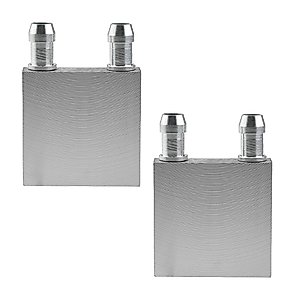 BXQINLENX 2PCS Aluminum Water Cooling Block for Computer PC CPU Graphics Radiator Heatsink (40X40MM)