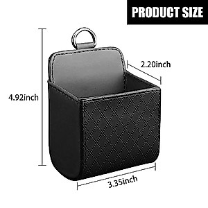 Fogfar 1 PC Car Air Vent Storage Bag, Car Leather Multi-Functional Box, Used for Mobile Phones, Key Racks, Sunglasses Storage Boxes, Suitable for Most Cars (Black)