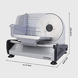 Meat Slicer 200W Electric Deli Food Slicer with Removable 7.5" Stainless Steel Blade, Adjustable Thickness Meat Slicer for Home Use, Child Lock Protection, Easy to Clean, Cuts Meat, Bread and Cheese