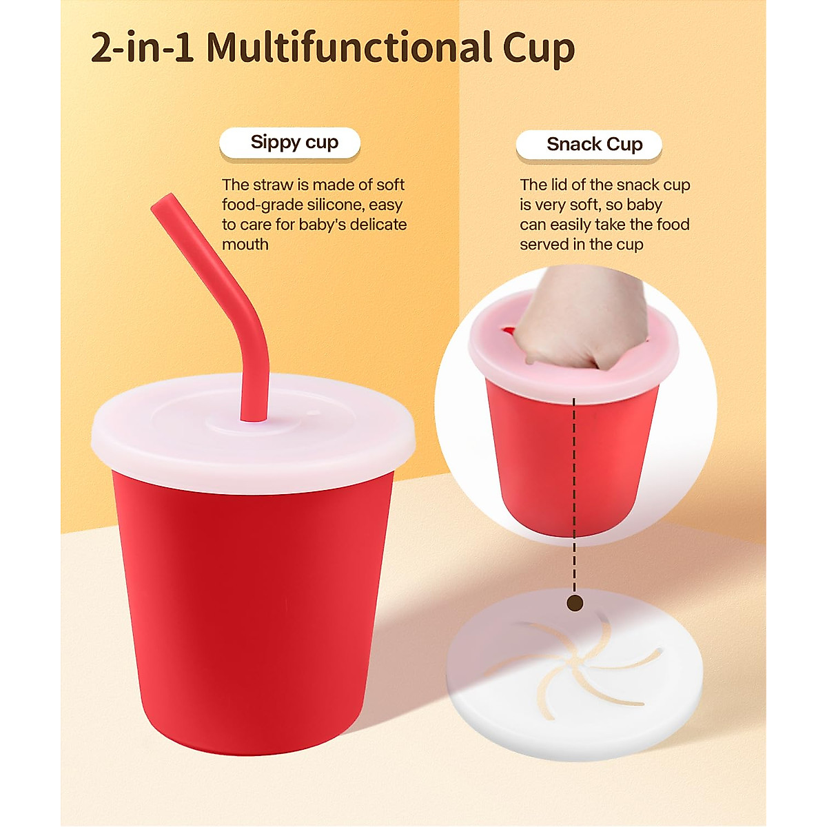 Baby Led Weaning Supplies, Silicone Feeding Set for Baby, Toddler Plates and Bowls Set with Suction, Baby Utensils Set with Adjustable Bib, Sippy Cup,Spoon and Fork, 6+ Months