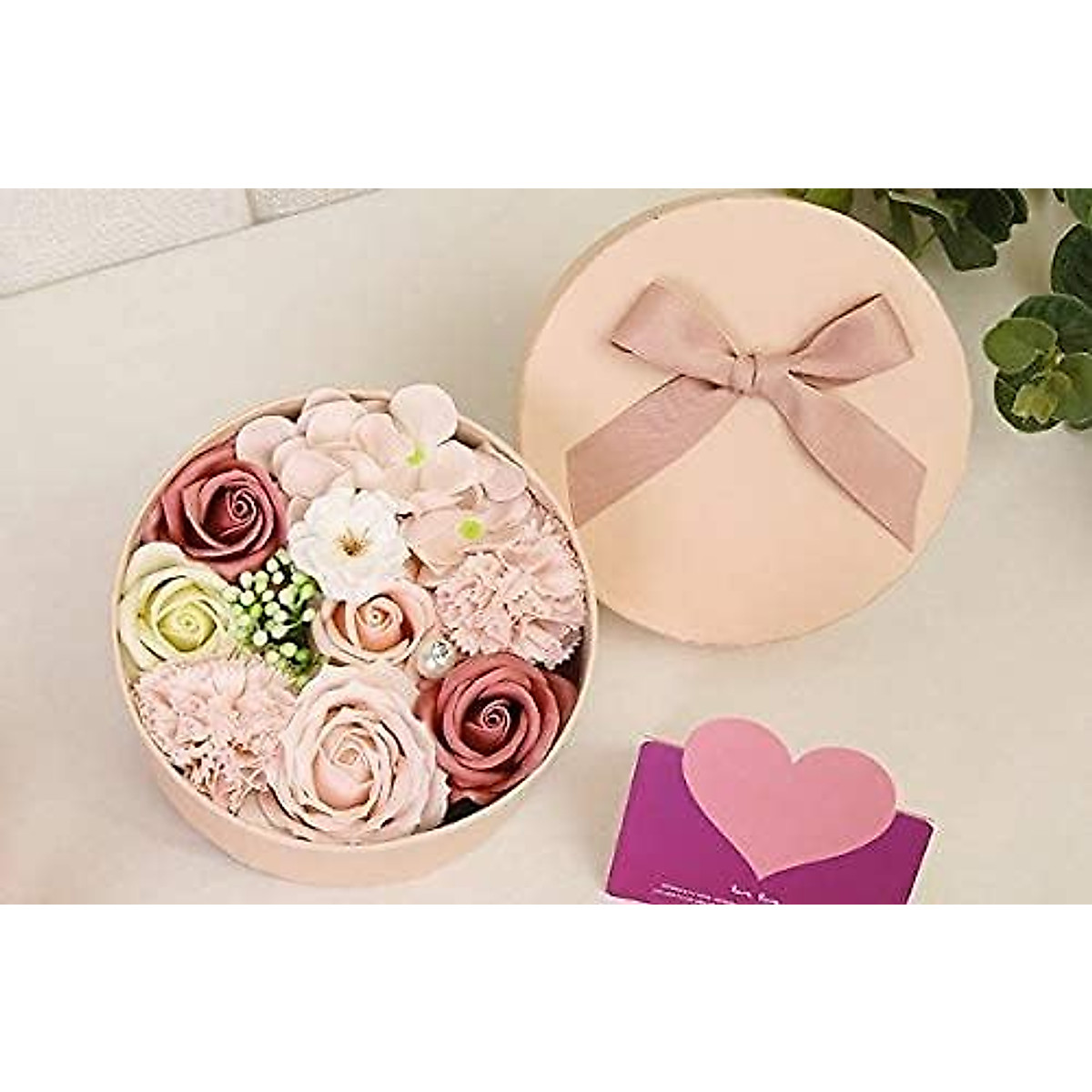 Luxury Beautiful Flora Scented Roses/Carnation Flower Bath Soap with Stem, Flower Soap in Gift Box, Gift for Birthday/Valentine's Day/Mother's Day (Pink)