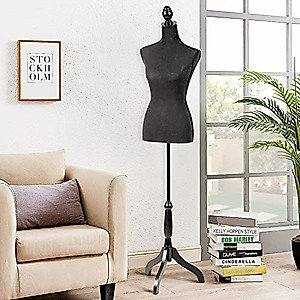 Female Dress Form Mannequin Body Display Adjustable Mannequin Stand Realistic Mannequin Torso with Tripod Base Stand for Clothing Dress