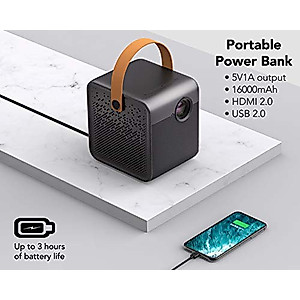 WEMAX DICE 700 ANSI Lumens 1080P FHD Portable Outdoor Movie DLP Projector and 50 inch ALR Ambient Light Rejecting Portable Projector Screen