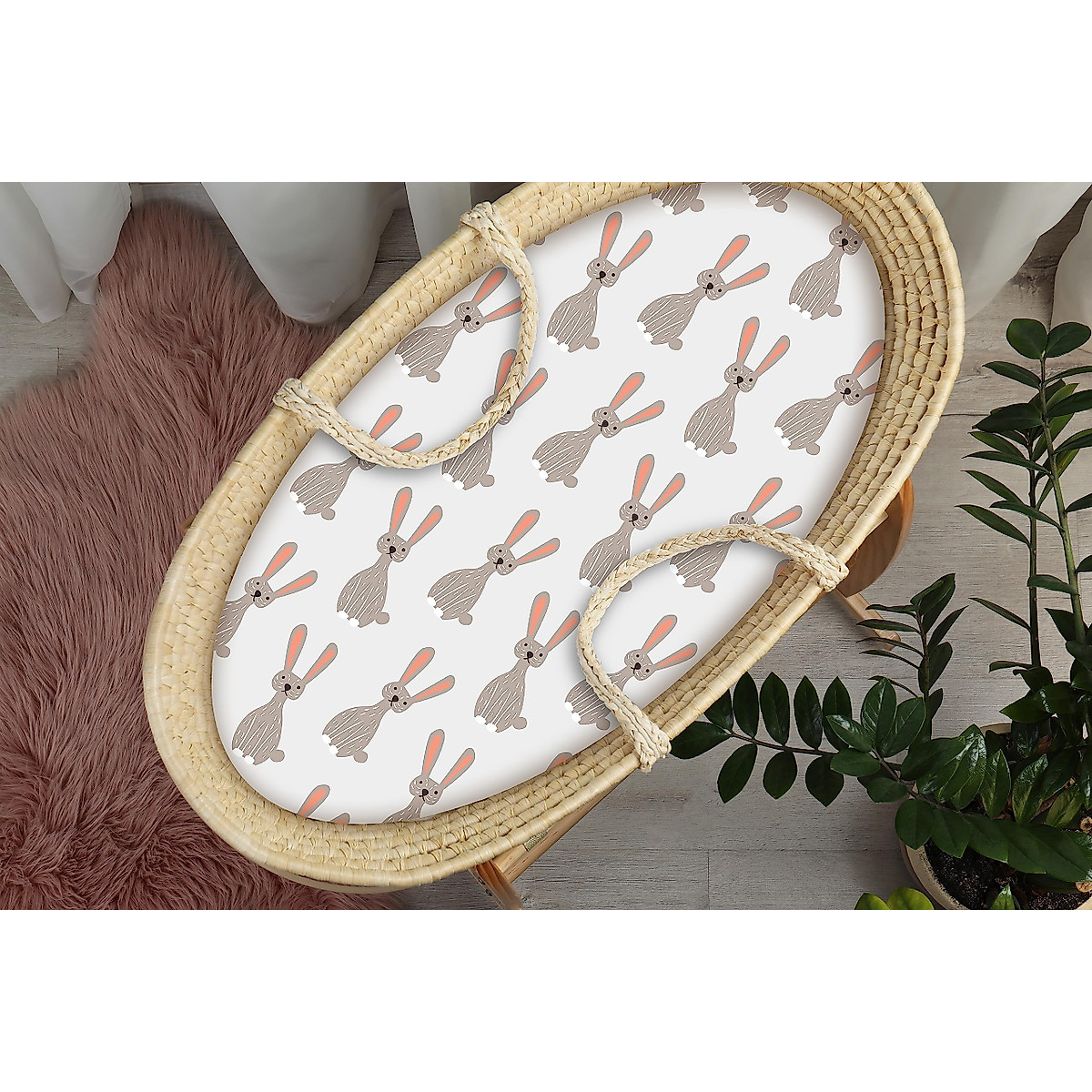 WOOLY HEROES MagicFit Bassinet Sheets: Adaptable 2-Pack for Baby Girls & Boys - Ultra-Soft, Versatile Fit for Halo, Hourglass, Rectangle & Oval Mattresses - Charming Woodland Design