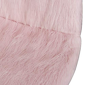 GIA Contemporary Armless Wood Legs and Removable Faux Fur Chair Cover, Champagne Pink