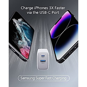USB C Charger 65W, RICOMM GaN PPS Fast Charger Adapter Kit (Soft Silicone Cable Included) Travel Wall Charger Foldable Plug for MacBook, iPhone Pro Max, iPad, AirPods, Samsung Galaxy S22/S20/S10