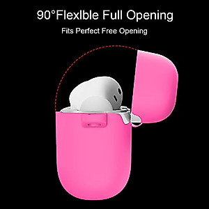 LEFXMOPHY Pink Case Replacement for TOZO NC2, Silicone Heavy Duty Skin Carrying Protective Cover Glow in Dark