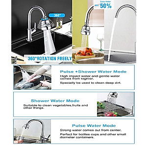 3Modes High Pressure Luxury Filtered Kitchen Water Faucet Aerator Home Pressure Water Diffuser Bubbler Water Saving Filter Shower Head Nozzle Tap Connector