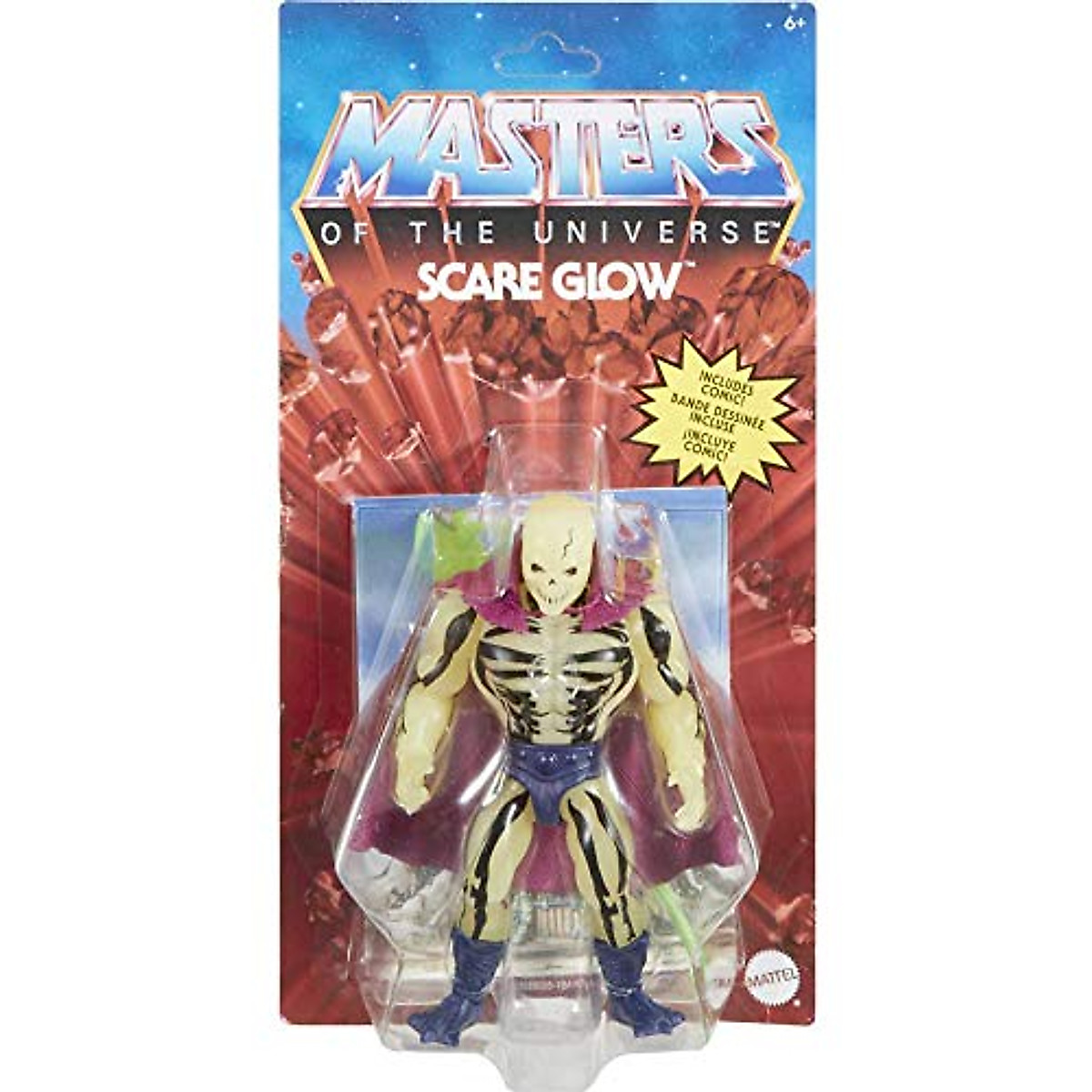 Masters of the Universe Origins Scare Glow 5.5-in Action Figure, Battle Figure for Storytelling Play and Display, Gift for 6 to 10-Year-Olds and Adult Collectors