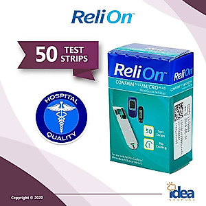 Idea Shop USA ReliOn Confirm Micro Blood Glucose Test Strips, 50 Count + inchLook After Your Diabetesinch - Better Idea Guide (2 Pack 100 ct) 2 Pack 100 Count