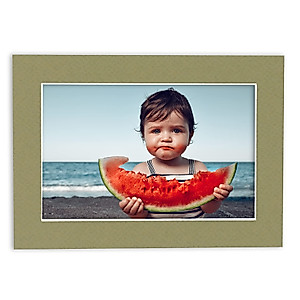 12x18 Mat Bevel Cut for 11x17 Photos - Acid Free Valley Green Precut Matboard With Backing Board and Crystal Clear, Self Seal Photo Mat Bag - For Pictures, Photos, Framing - 4-ply Thickness