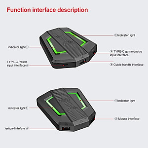 One Handed Gaming Keyboard and Mouse Combo,Rainbow Backlit 39 Keys Mechanical Feel Portable Mini Gaming Keypad+RGB Gaming Mouse+P6 LED Backlit Converter for Xbox One/Xbox 360/PS5/PS4/PS3/PC