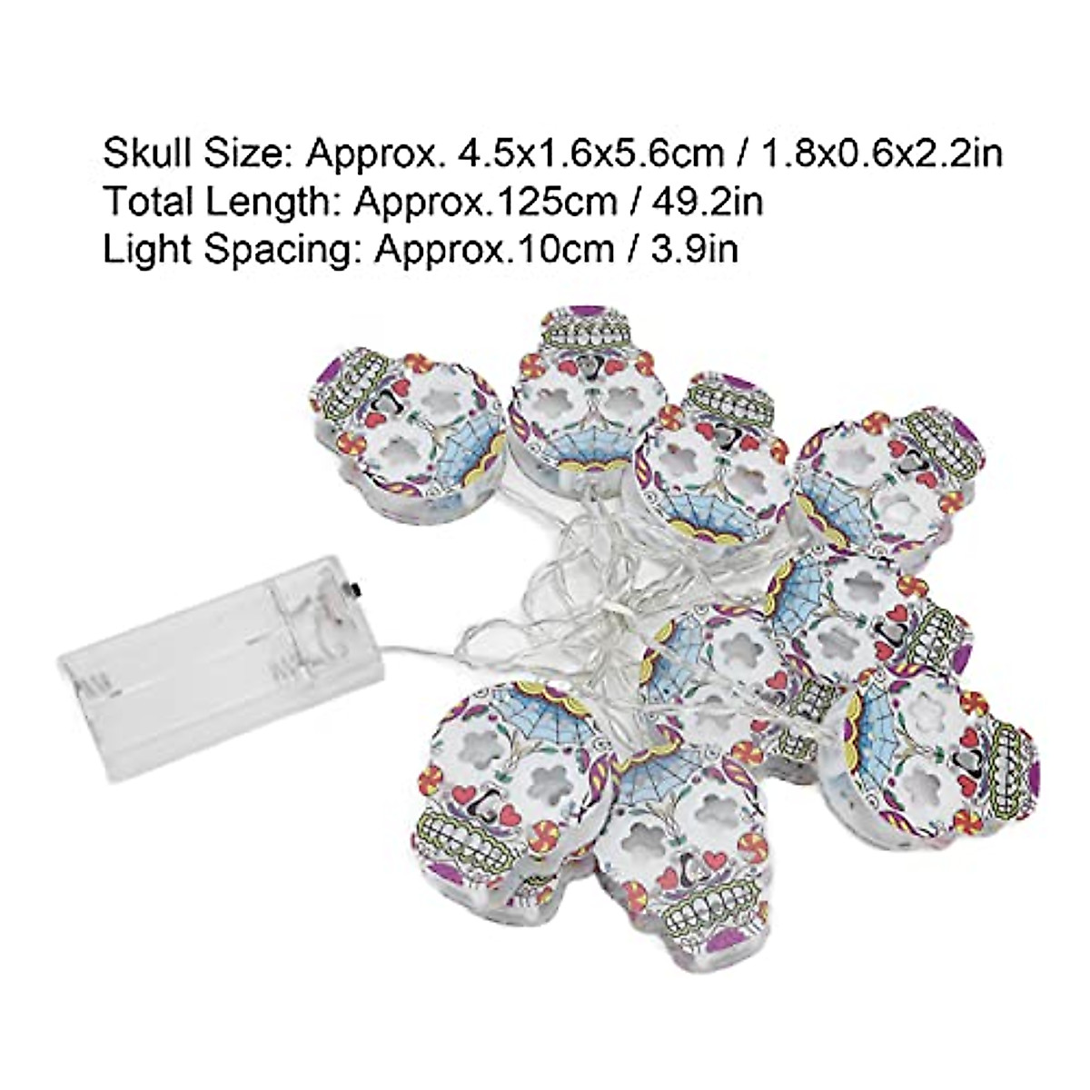 Yivibe Halloween String Lamp, Flexible Battery Operated Lightweight LED String Light for Courtyard for Garden for Home