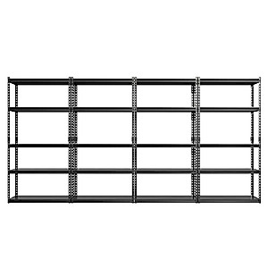 Woueniut Garage Storage Shelves, 72" Heavy Duty Metal Storage Utility Rack with Adjustable 5 Tier Shelving Storage Rack for Warehouse Basement Kitchen Living Room 35.8" W x 16" D x 72" H (4 Pack)