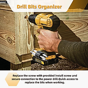 20V Drill Bit Holder Compatible with ‎DeWalt Impact Driver Tool Organizer Holds 6 Bits