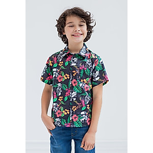 STAR WARS Darth Vader Stormtrooper Big Boys Hawaiian Button Down Shirt Black 14-16