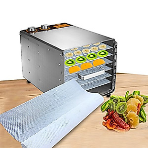 Bluedrop Pack of 5 Premium Non Stick Silicone Dehydrator Sheets For Fruit Dryer Mesh Dim Sum Mesh Dumpling Steaming Screen Mat