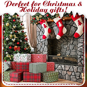 Qilery 20 Pack 10.6 x 6 x 6 Inch Christmas Gift Shipping Boxes Corrugated Small Cardboard Boxes for Christmas Holiday Small Business Gift Packaging Party Supplies, 5 Styles