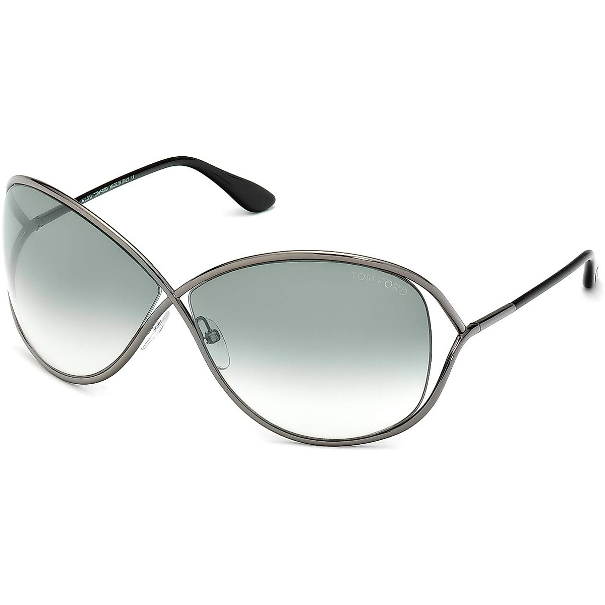 Tom Ford Miranda 08B 68M Shiny Gunmetal/Gradient Smoke Lenses Geometric Sunglasses for Women + BUNDLE with Designer iWear Eyewear Kit