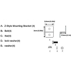 Solar Panels Mounting Z Brackets Mounts Kit for RV Boat Off Grid Roof,38mm Width,Support Solar Panels Up to 80W