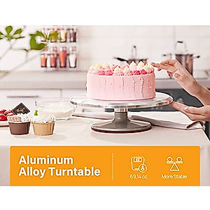 Kootek Aluminium Alloy Revolving Cake Stand 12 Inch Rotating Cake Turntable for Cake, Cupcake Decorating Supplies