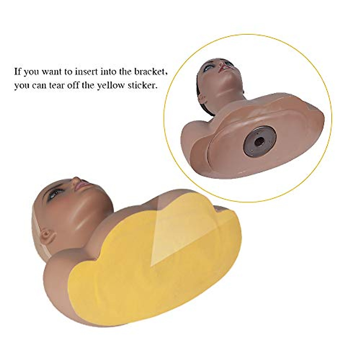 Realistic Female Mannequin Head with Shoulder Display Manikin Head Bust for Wigs,Makeup,Beauty Accessories Displaying