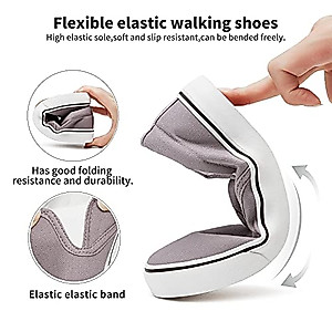 Women's Slip on Shoes Canvas Sneakers Loafers Non Slip Shoes Low Top Casual Shoes(Gray.US7) Grey