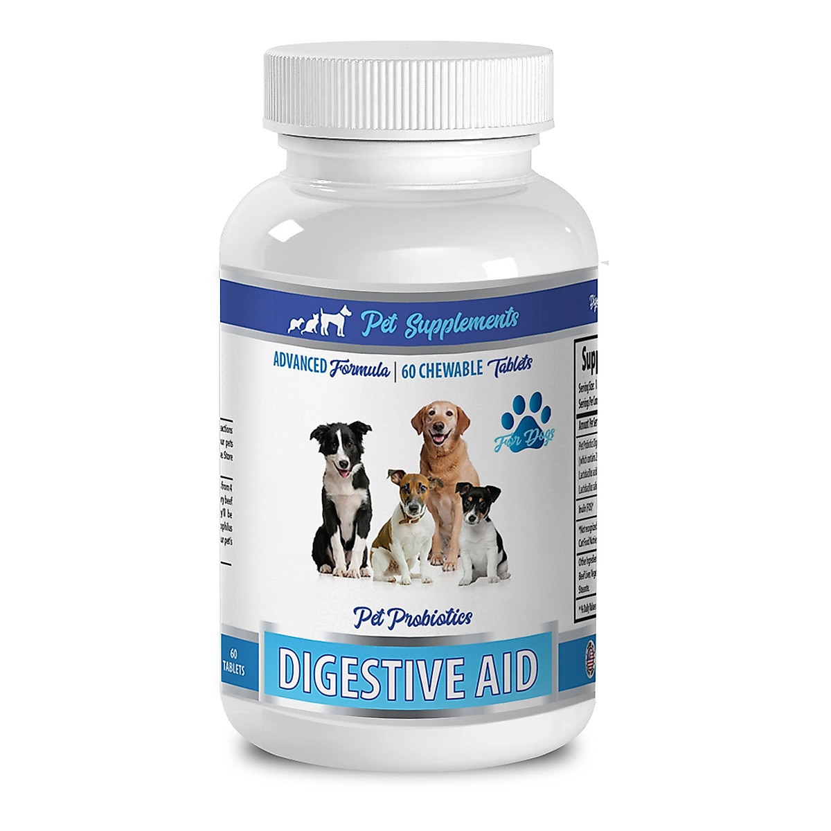 dog digestive enzymes - DOG DIGESTIVE AID PROBIOTICS - NATURAL APPROACH - SOLUTION TO BAD BREATH AND GAS - COUNTER DIARRHEA - dog probiotics for skin - 1 Bottle (60 Treats)