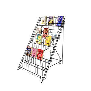 FixtureDisplays® 8-Tier Literature Holder Greeting Card Floor Stand Displays Book DVD Brochure Travel Collapsable Wire Metal Rack 1483new