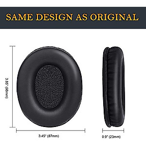 SOULWIT Earpads Replacement for Sony MDR-7506 MDR-V6 MDR-V7 MDR-CD900ST Monitor Headphones, Ear Pads Cushions with Softer Protein Leather, High-Density Foam - Black