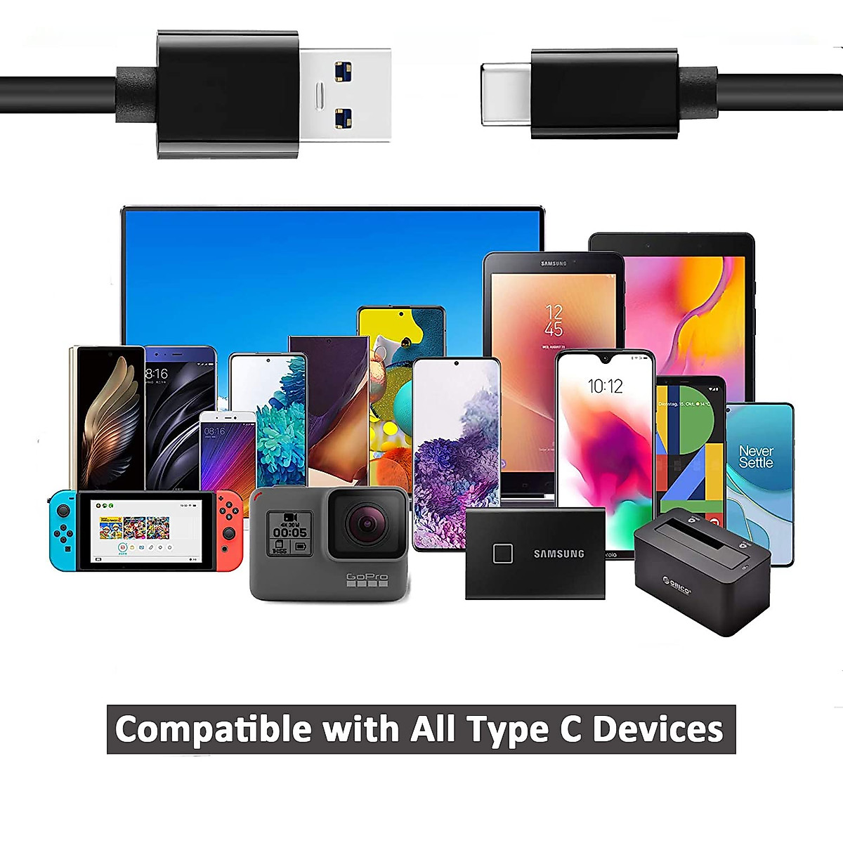 Master Cables Replacement USB C Cable for Mophie Powerstation, Powerstation Mini, Powerstation XL and Powerstation XXL Which Have A USB C Charging Port