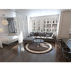 Unique Loom Del Mar Collection Area Rug - Maria (7' 10" Round, Black/ Ivory)