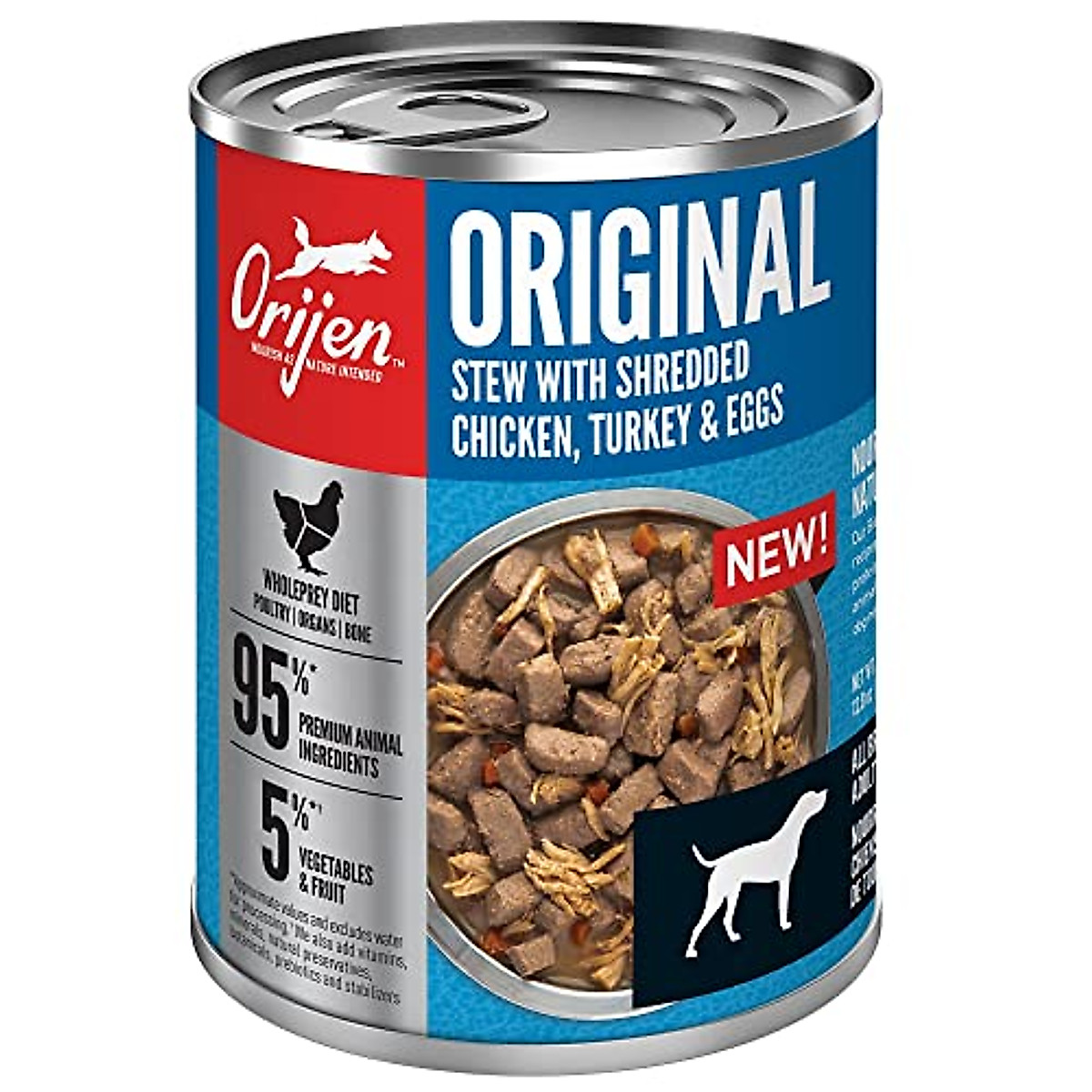 ORIJEN Grain-Free Real Meat Shreds Original Stew Premium Wet Dog Food, 12.8 oz, Case of 12, 12 X 12.8 OZ