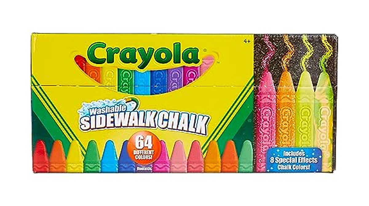 Crayola Washable Sidewalk Chalk Set - 64 Vibrant Colors for Kids