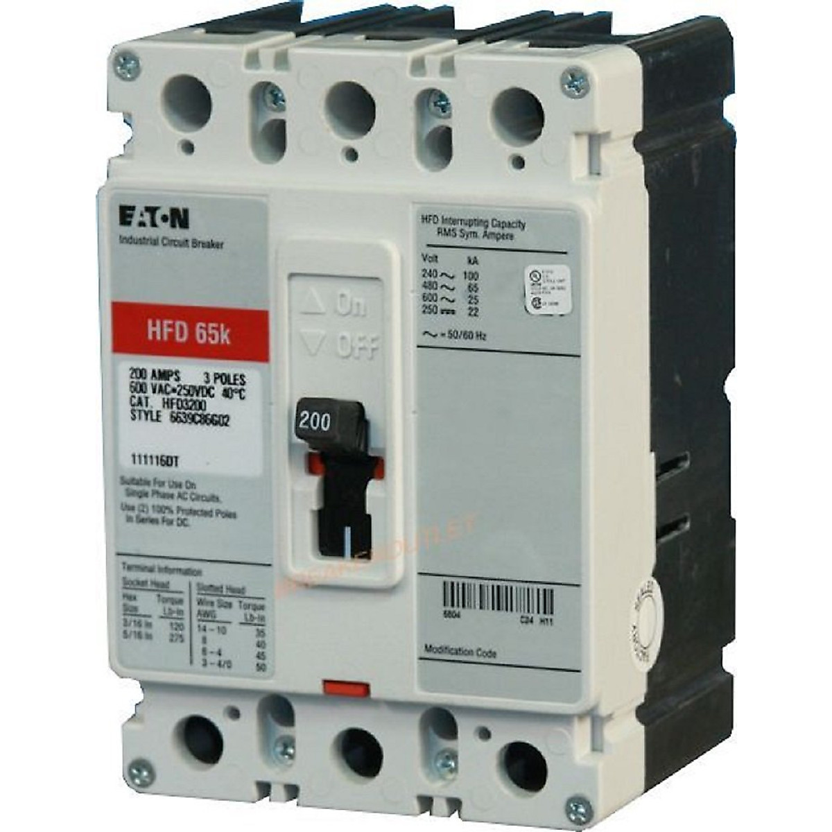 New Cutler-Hammer Eaton HFD3150 Circuit Breaker 3 Poles 150A 600V 65k Rated HFD