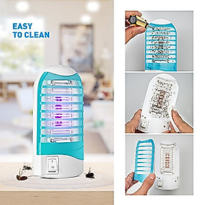 Indoor Bug Zapper for Home Mosquito Killer Trap Zapper, Electric Gnat Fly Trap Zapper for House Plug in Bug Killer Light Lamp Eliminates Flying Pests 2 Pack