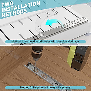 SPACEKEEPER Pull Out Cabinet Organizer, Extendable Slide Out Drawers for Cabinets with Adhesive Film 1 Pack Heavy Duty Pantry Shelves Storage and Organization for Kitchen Pantry Bathroom, White