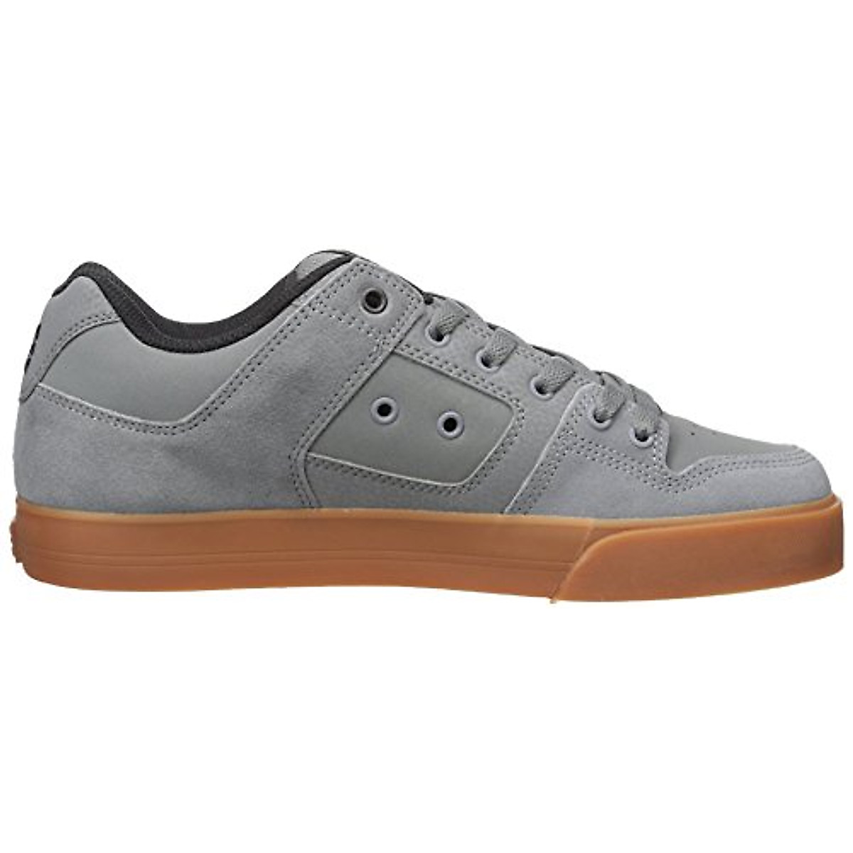 DC Men's Pure Low Top Casual Skate Shoe, Grey/Gum, 11 M US