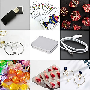 NeDengGHY Tin Container Mini Tin Box Portable Cards Storage Tin for Storing Playing Cards Candy Chocolate Pills Jewelry