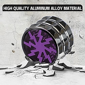 PYSEA 2.5" Aluminum Grinder with Clear Top, Black and Purple