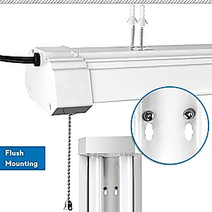 LED Utility Shop Light 4ft 5500 Lumens Super Bright 50W 5000K Daylight ETL Certified LED Garage Lights Durable LED Fixture with Pull Chain Mounting and Daisy Chain Hardware Included