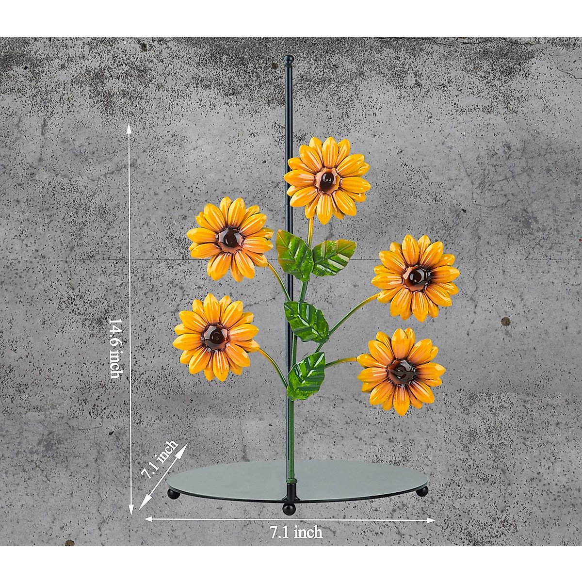 Sunflower Paper Towel Holder Countertop Black Paper Towel Holder Stand Kitchen Paper Towels Holder Papertowel Holder Standing Paper Towel Holder Weighted Paper Towel Holder without Paper Towel