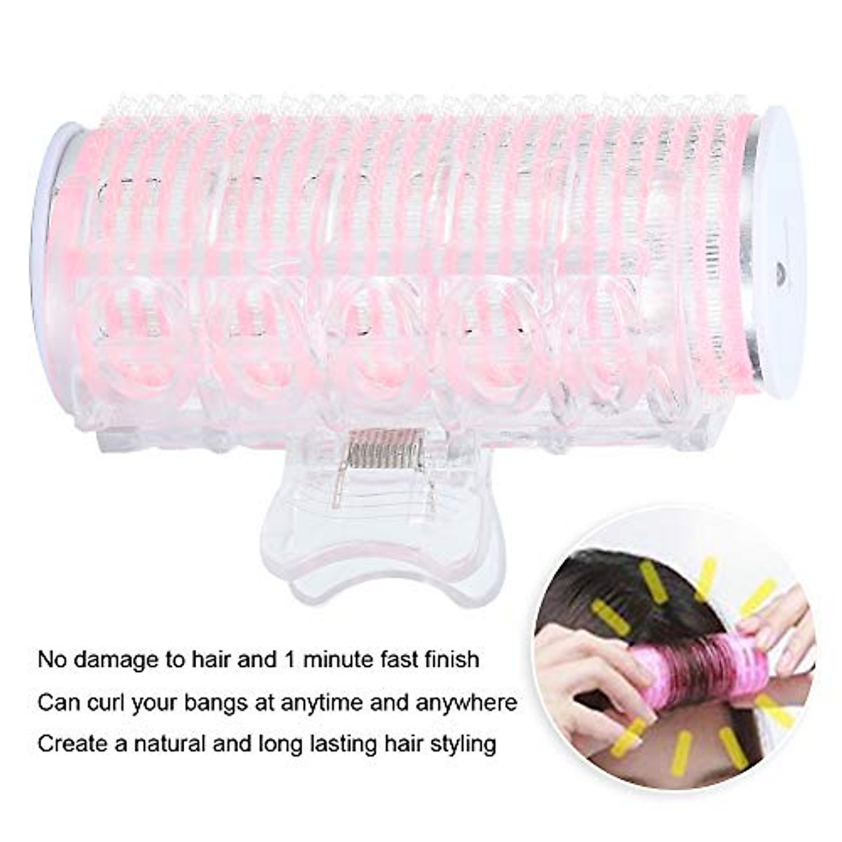 USB Instant Heat Ceramic Hot Hair Rollers, Portable Hair Curlers Bangs Curling Hair Styling Tool Mini Electric Hair Curler DIY Hairdressing Tool