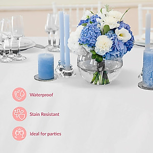 4 White Plastic Tablecloth - 108 X 54 Plastic Table Cloth | Disposable Tablecloths | White Tablecloths | Plastic Table Cover | Tablecloths for BBQ, Party, Fine Dining, Wedding, Outdoor