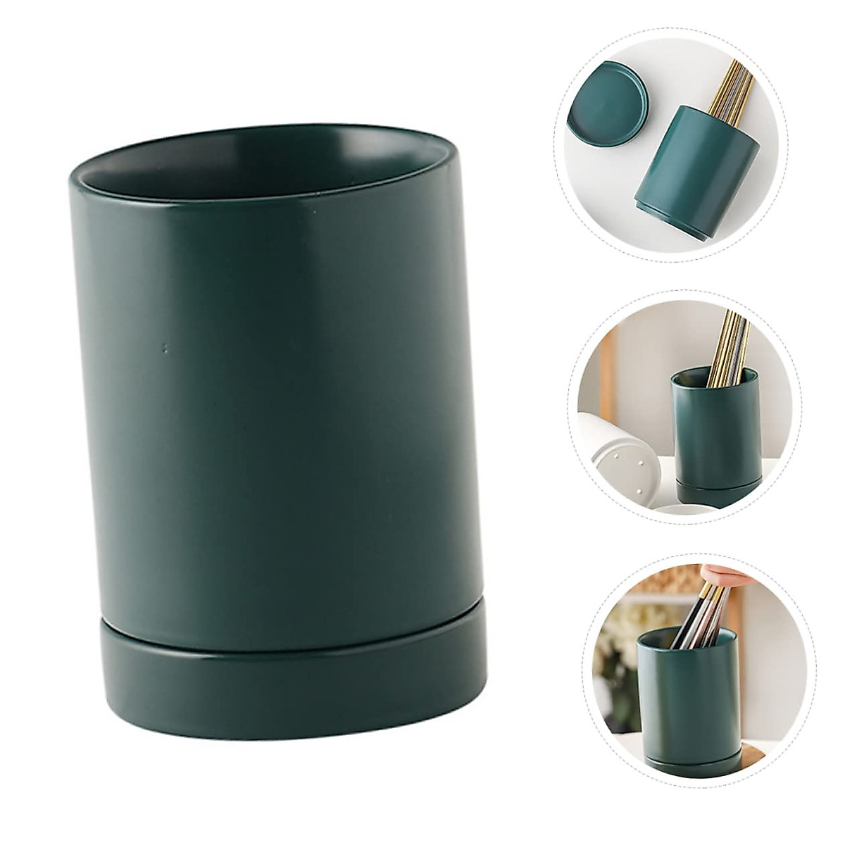 Luxshiny Kitchen Storage 1 Set Chopstick Holder Ceramics Counter Spoon Stand