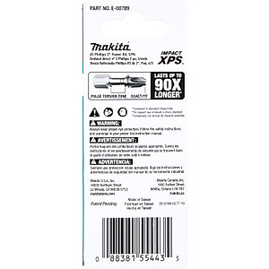 Makita E-00789 Impact XPS™ #3 Phillips 2" Power Bit, 3/pk