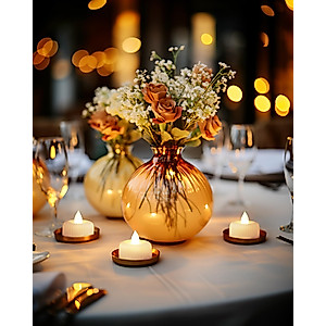 Raycare 24Pack Flameless LED Tea Lights Battery Operated, Last 3X Longer Fake Electric Tealights Candles Flickering Votive Candles for Halloween, Christmas, Wedding Decor, Centerpiece Table Decor