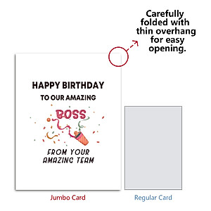 Ulbeelol Big Happy Birthday Card for Boss, Huge Birthday Card for Boss from Everyone, Unconventional Bday Card from All of Us, Team Card to Boss