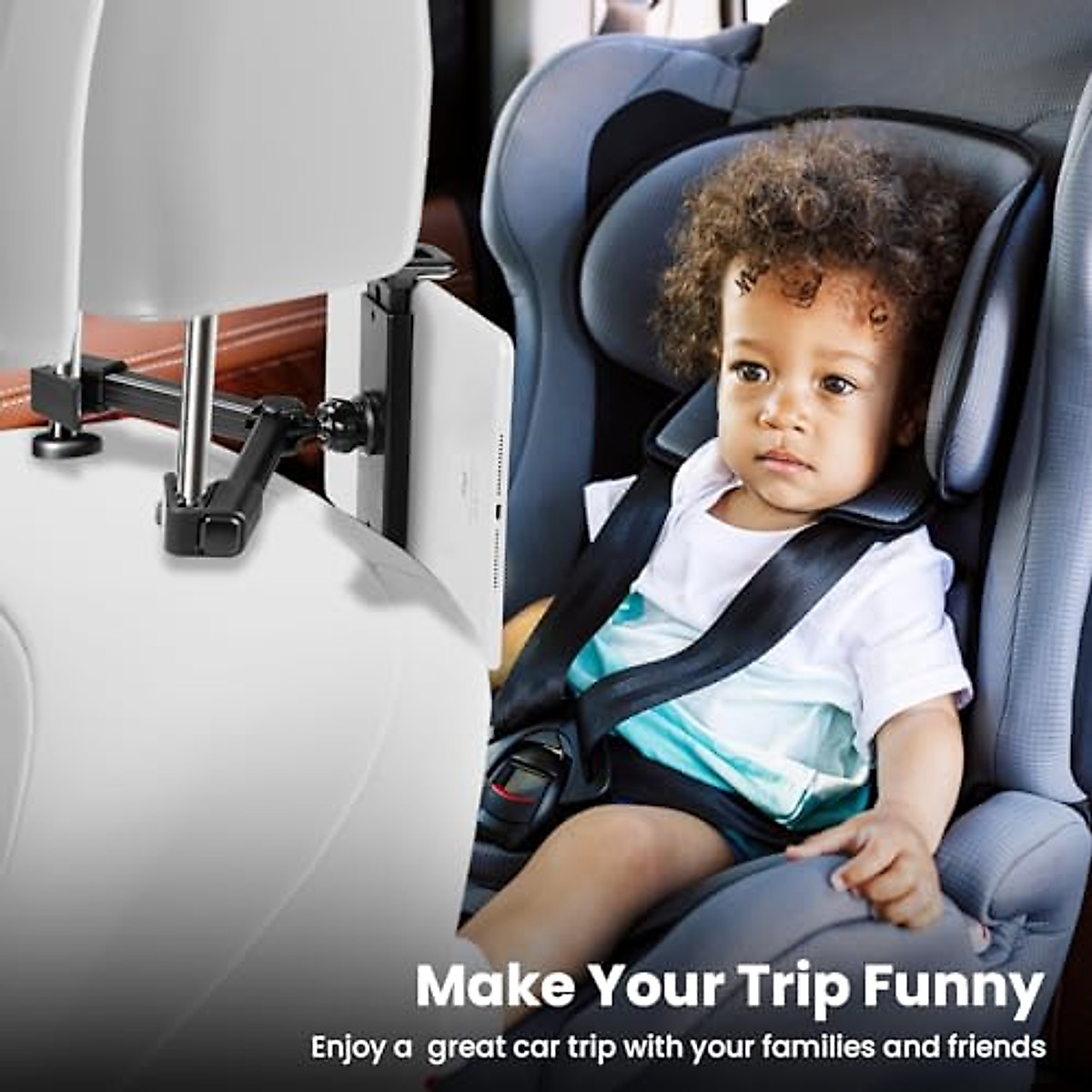 Holulo Tablet iPad Holder for Car Headrest Tablet Mount, Headrest Tablet Stand for Car Back Seat Compatible with iPad Pro Air Mini/Kindle Fire HD/Galaxy Tab/Switch OLED or Other 4.7”-12.9" Devices